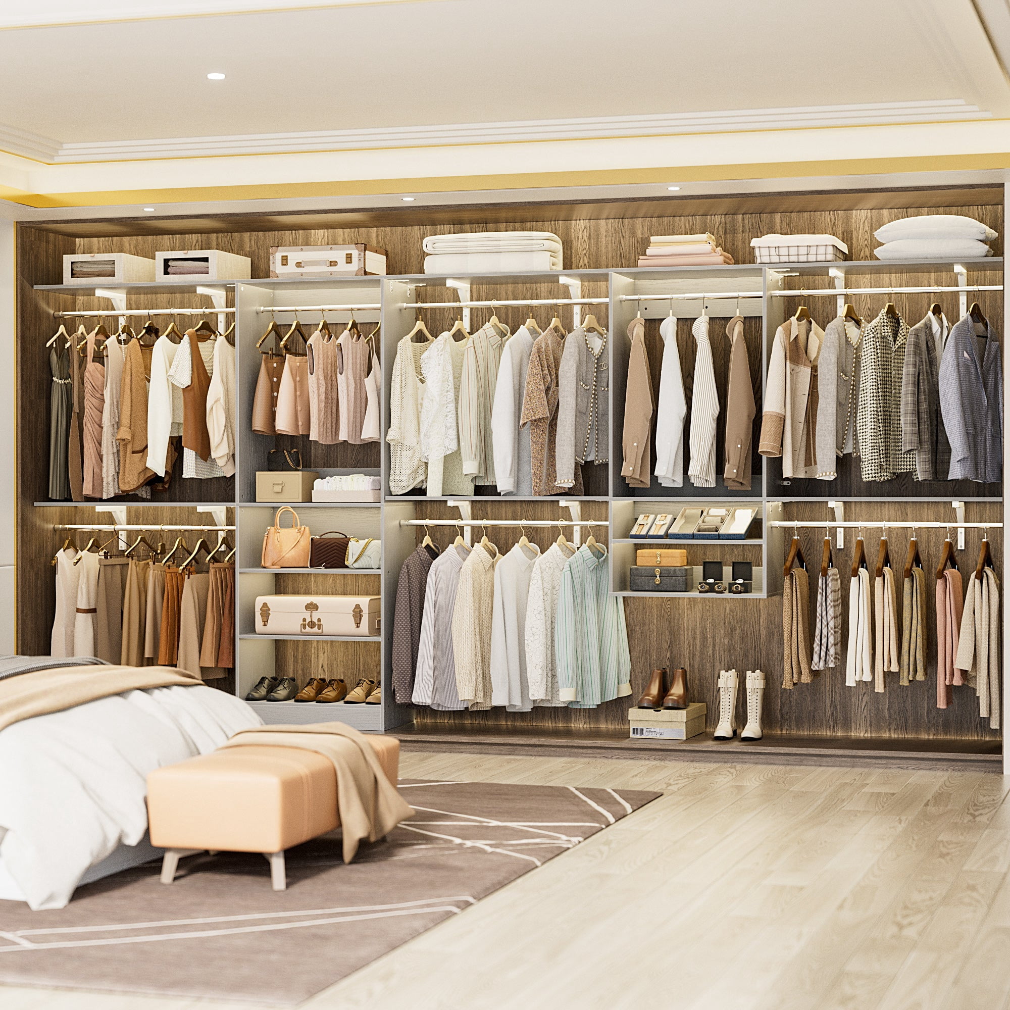 Homieasy 41 - 154'' Wall Closet Organizer System, Heavy Duty Closet ...