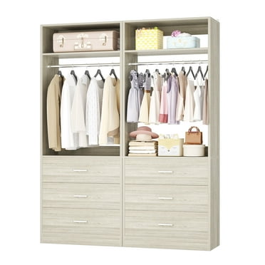 Better Home Products Bedroom Wardrobe Armoire, Pine Wood Closet with ...