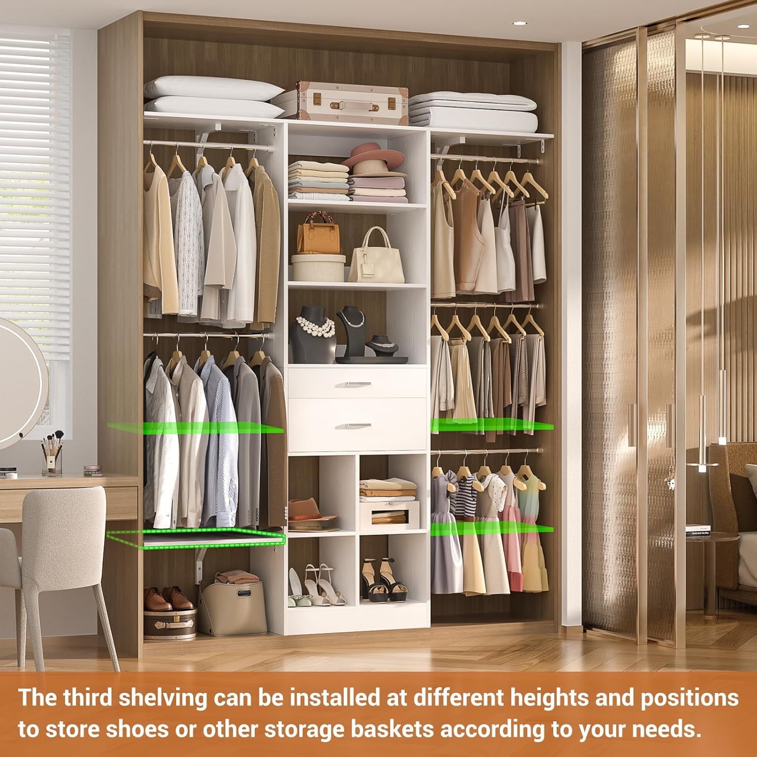 Homieasy 5FT Small Closet System, Baby Closet Organizer System with ...