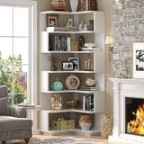 Homieasy 7-Tier Corner Bookshelf - Freestanding L-Shaped Etagere with ...