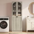 Homieasy 80'' Tall 6-Tier Bathroom Storage Cabinet, Linen Cabinet with ...