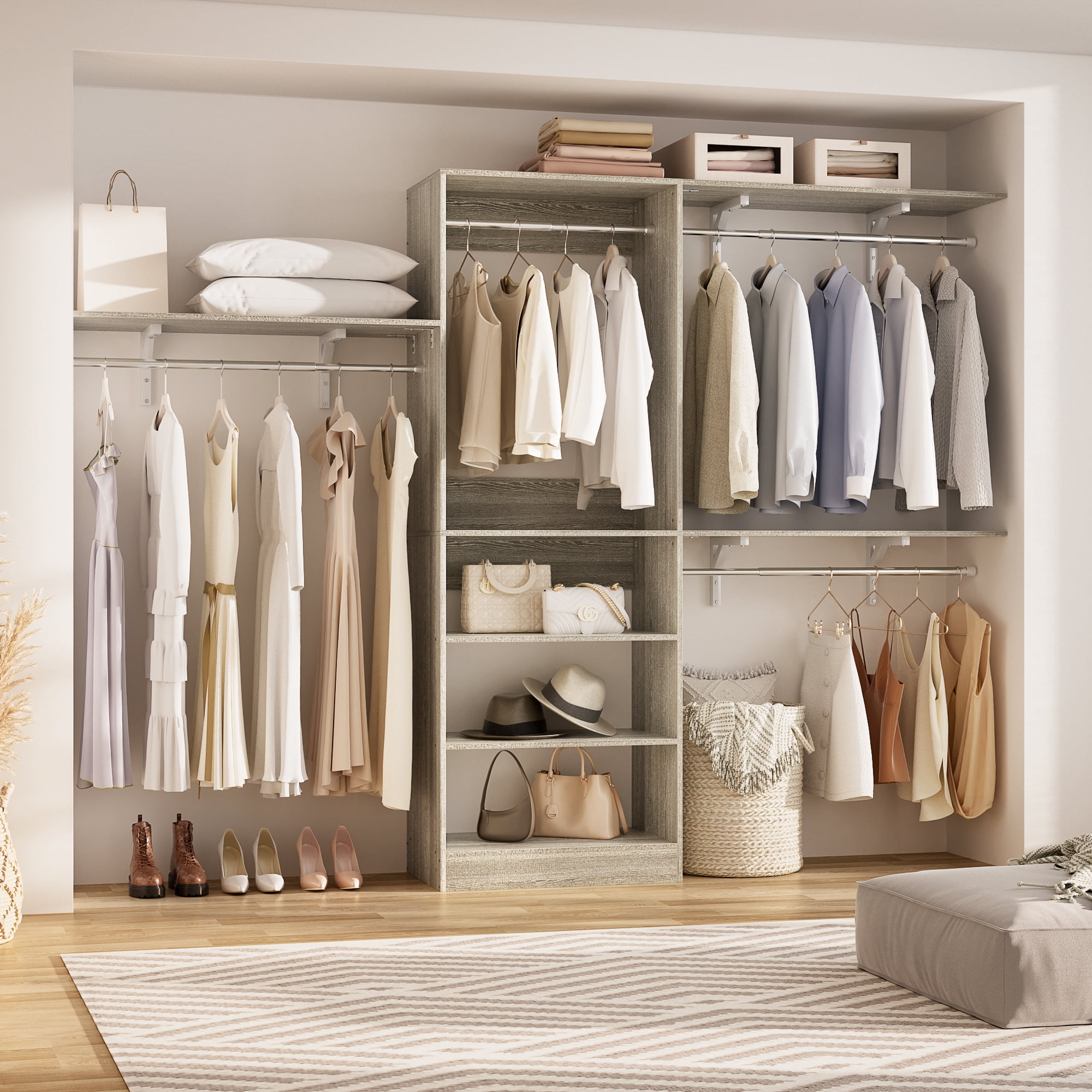 Homieasy 96'' Free Standing Closet System, 8FT Organizer, Heavy Duty ...