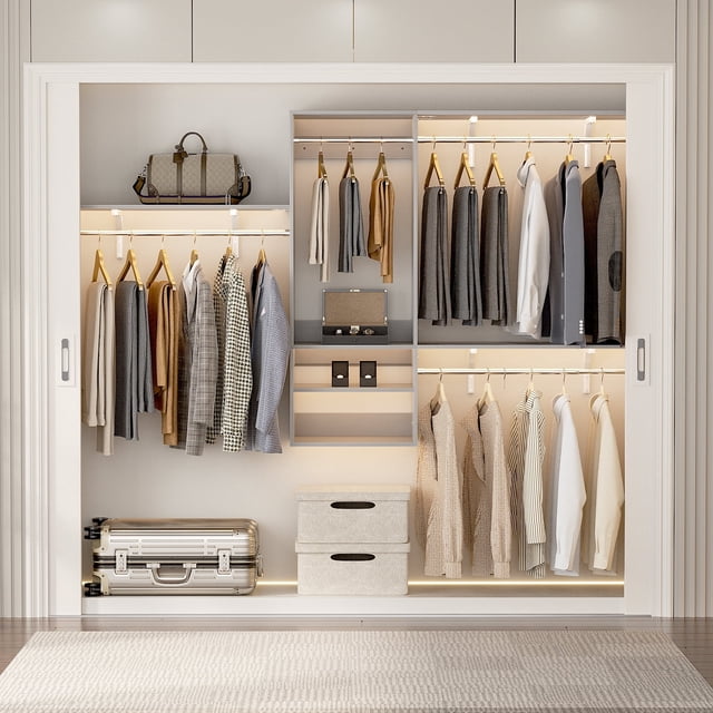 Homieasy 96'' Hanging Closet System, 8FT Closet Organizer System with ...