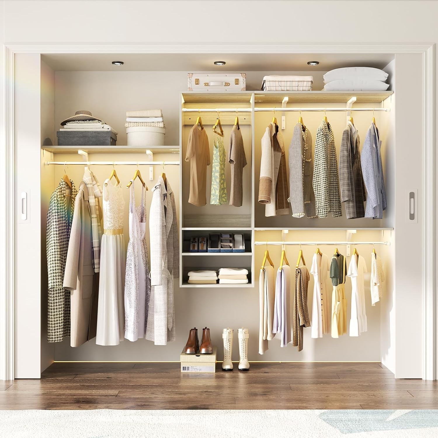 Homieasy 96'' Hanging Closet System, 8FT Closet Organizer System with ...