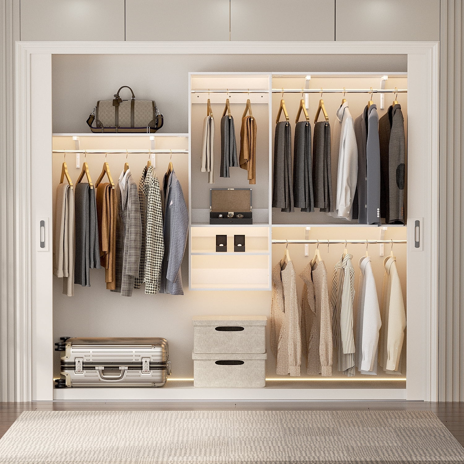 Homieasy 96'' Hanging Closet System, 8FT Closet Organizer System with ...