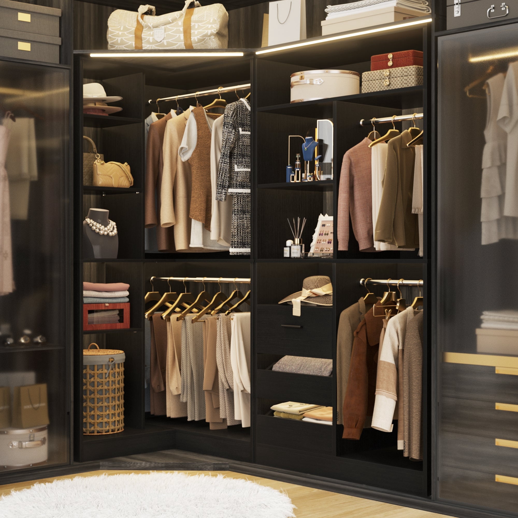 Homieasy Closet Organizer System with 2 Sets, 72''W*36''D*80''H Walk-in ...