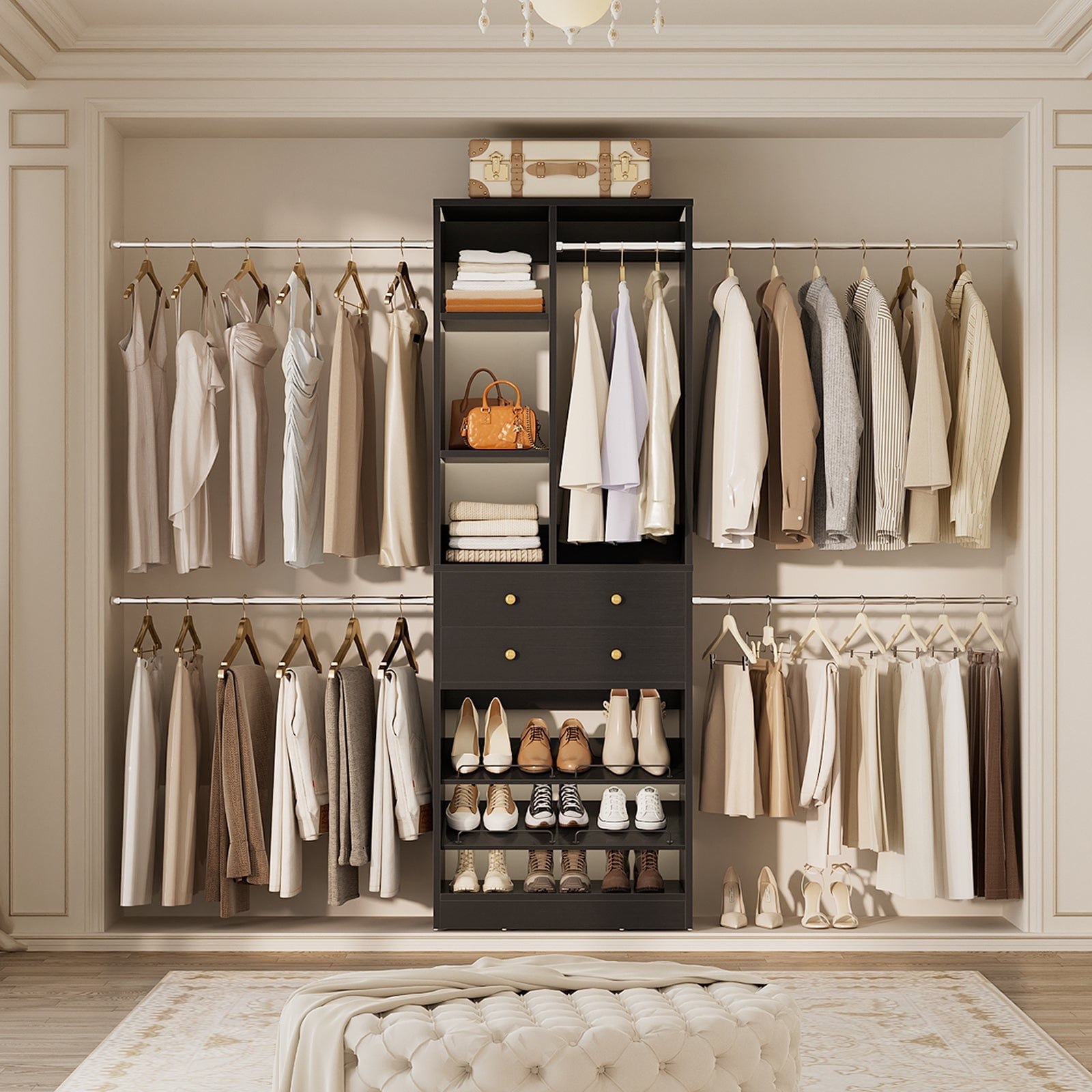 Homieasy Closet System, 2.4–8.8 FT Closet Organizer System with 2 ...