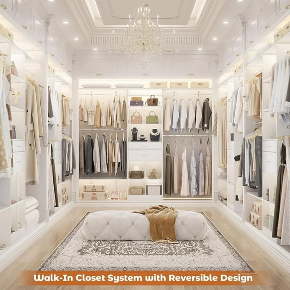 - Closet Shelf with Hanging Rod Expands 40.5-73" White Closet Shelves ...