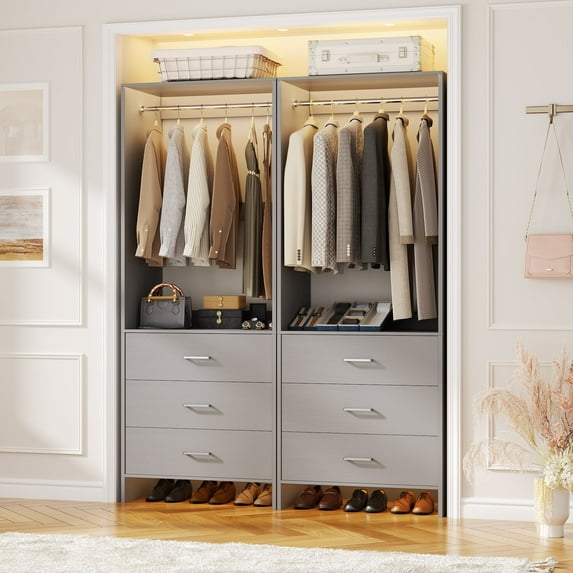 Homieasy Closet System Closet Organizer, Wood Closet Organizer System ...