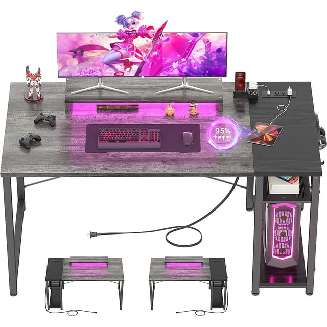 Free Shipping! Homieasy Computer Desk with Power Outlet and USB Ports ...