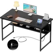 G-Plus Modern Office Desk, Computer Study Workstation Setup, Wood PC ...