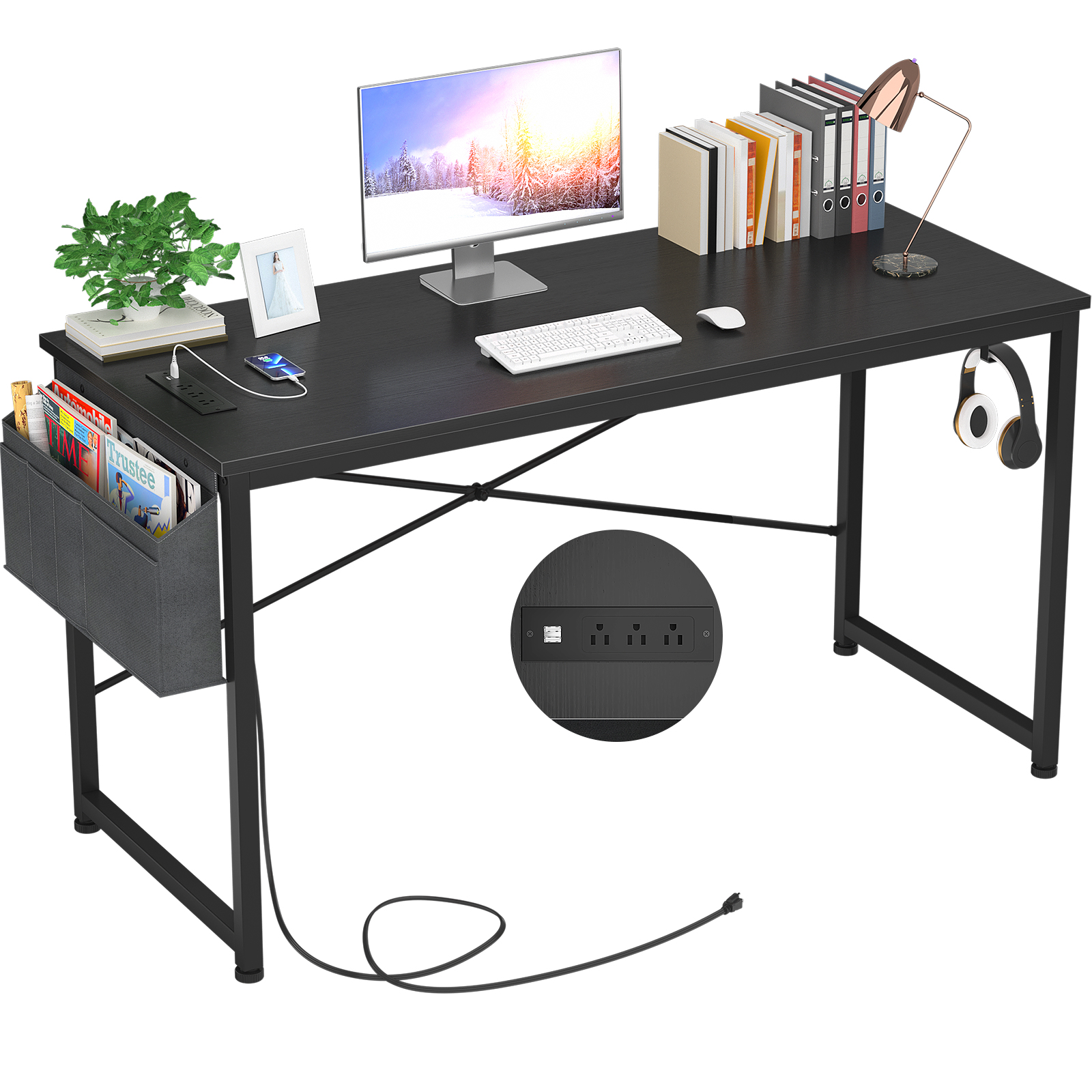 Office Desks Computer Desk Rustic Wood Tone Table Plain Simple Lap Desk ...