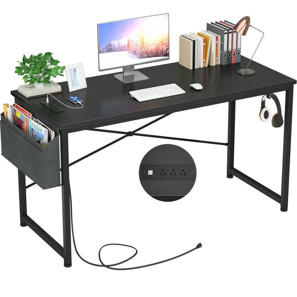 Homieasy 47 Inch Computer Desk with Power Outlets, USB Charger, Gaming ...