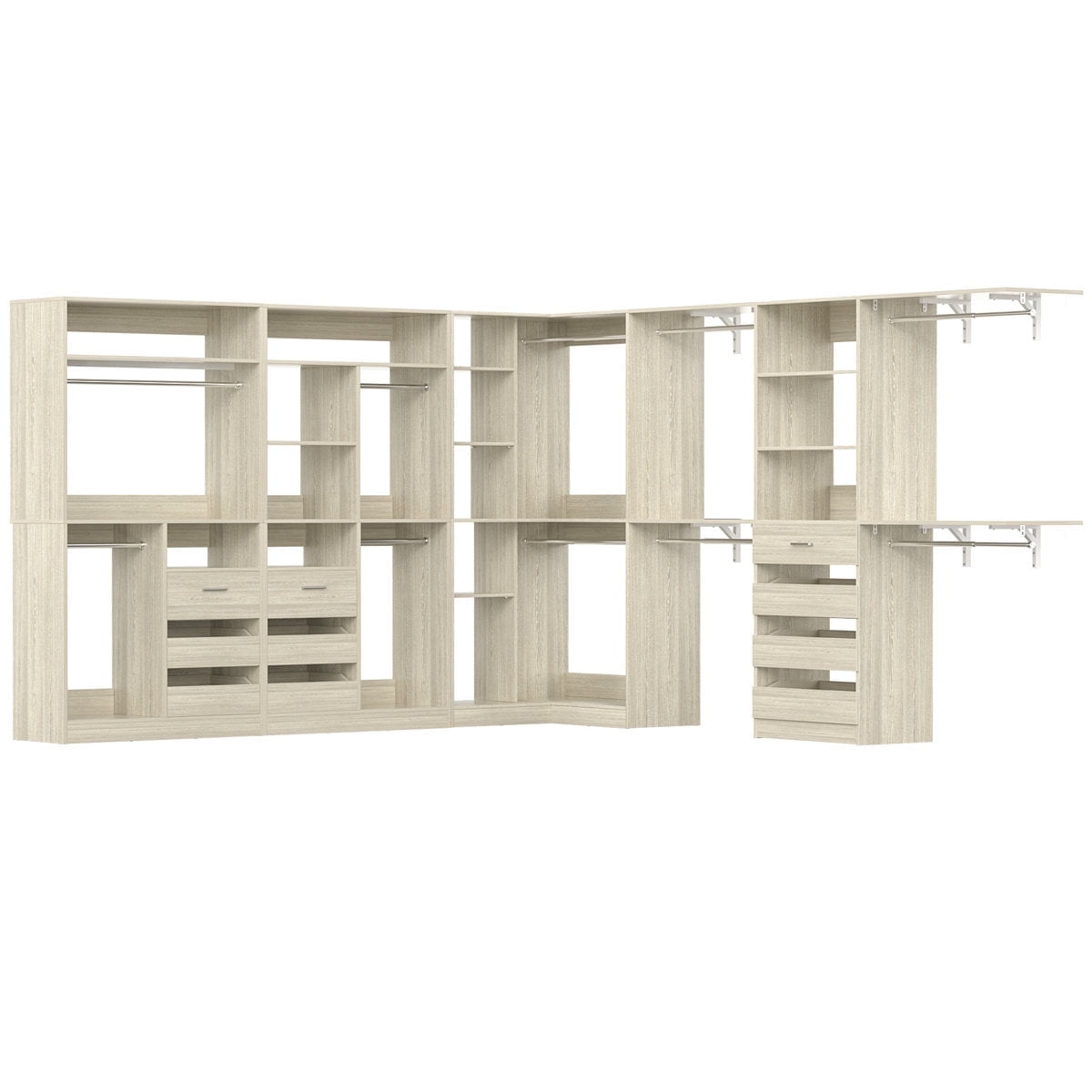 Homieasy Expandable 72-204" Walk-in Closet Organizer System with 10 ...