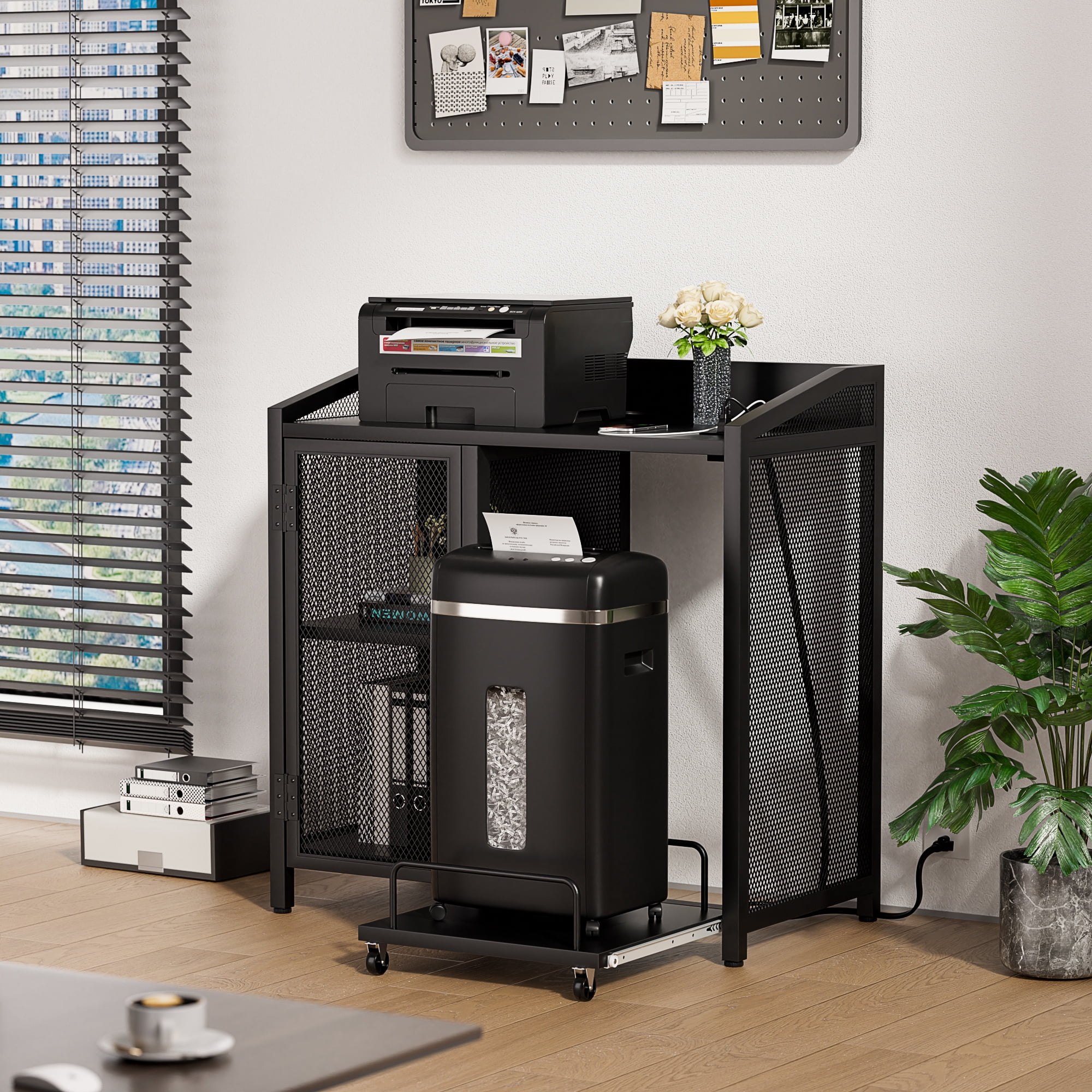 Homieasy Filing Cabinet with Power Outlet & USB Ports, Printer Stand ...