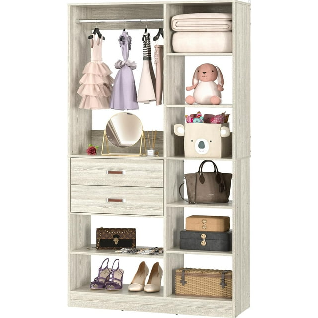 Homieasy Freestanding Closet System, 40 Inches Stand-Alone Wardrobe ...