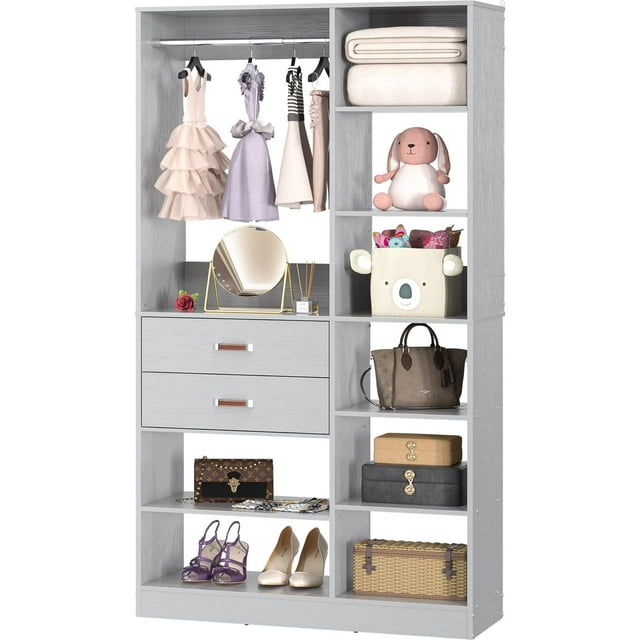 Homieasy Freestanding Closet System, 40 Inches Stand-Alone Wardrobe ...