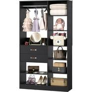 Homieasy 96" Closet System, 8FT Walk in Closet Organizer with 3 Hanging ...