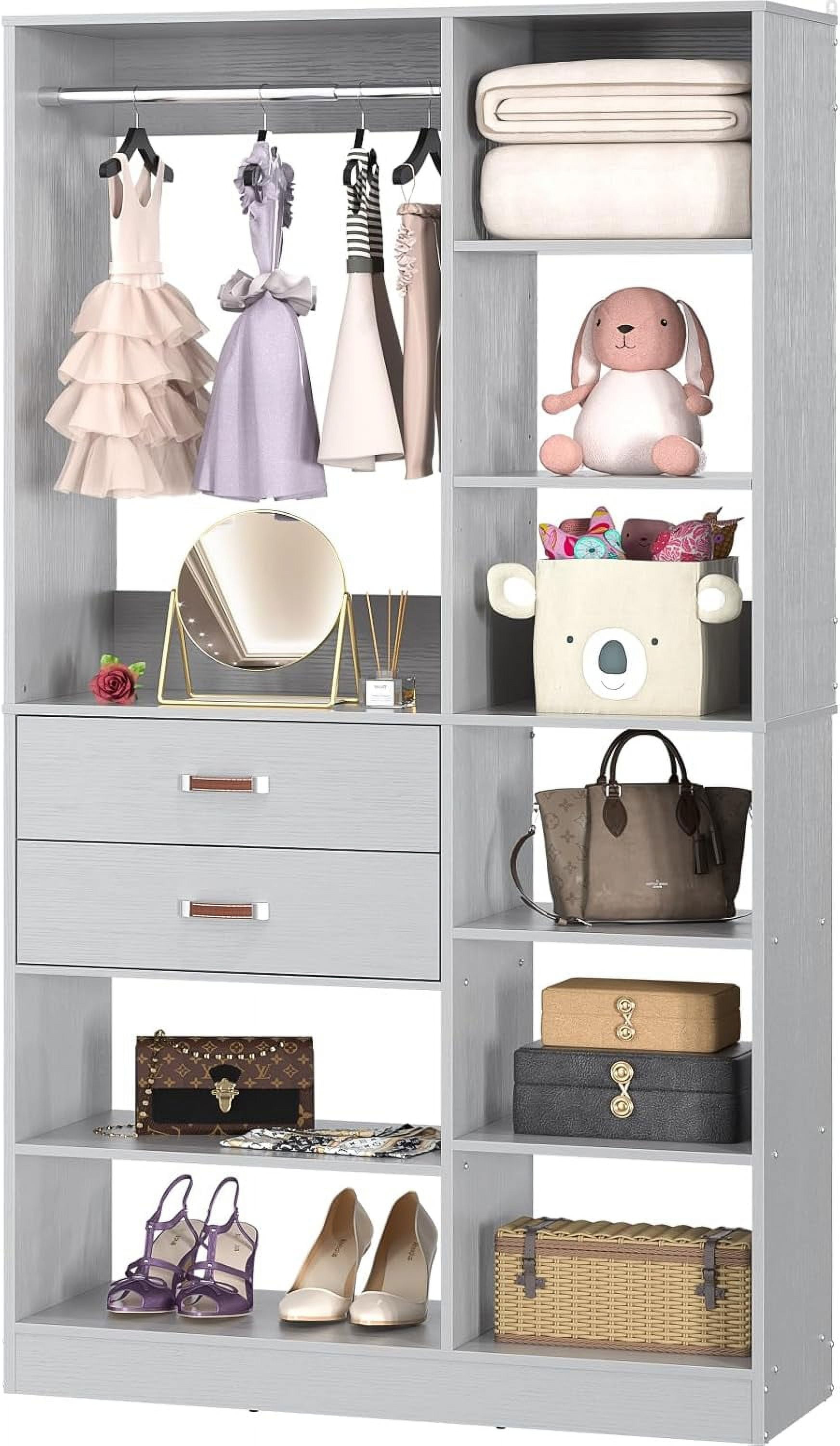 Homieasy Freestanding Closet System, 40 Inches Stand-Alone Wardrobe ...