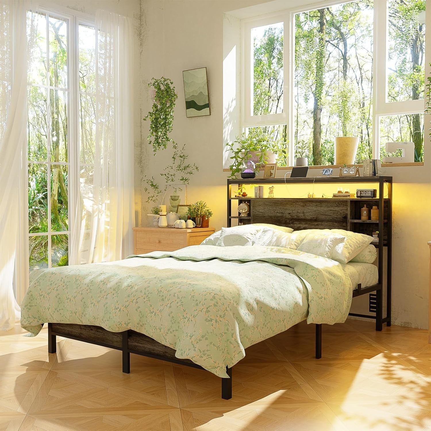 Homieasy Full Headboard with Storage, Headboards with Power Outlets and ...