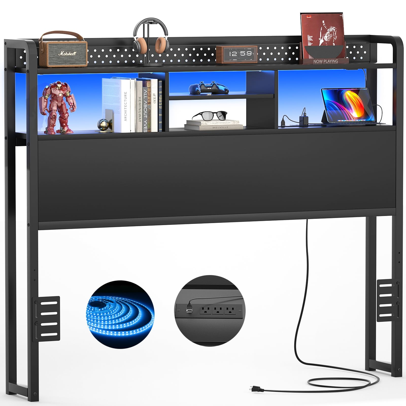 Homieasy Headboard for Full Size Bed with Storage Shelf, Head board ...