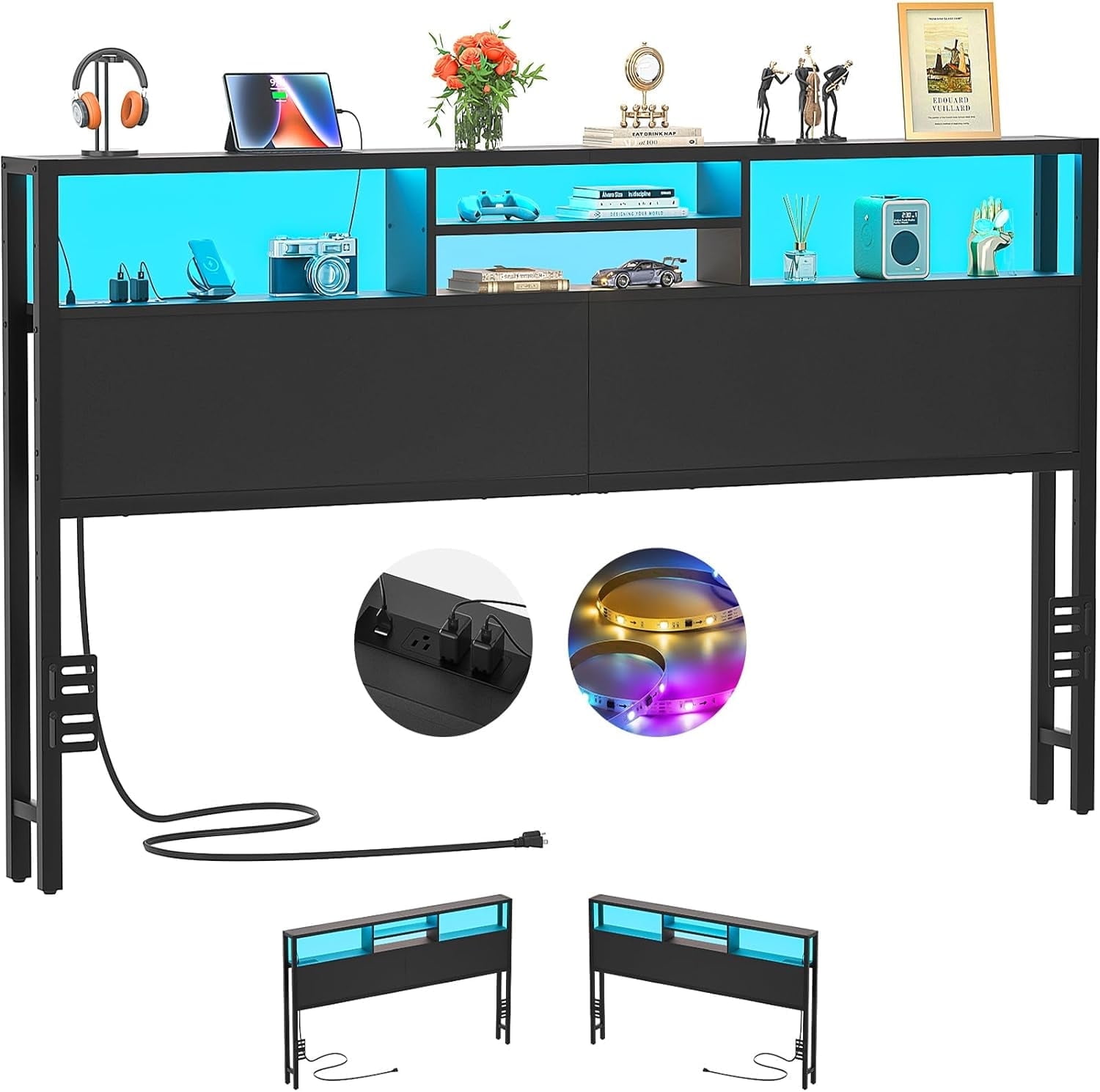 Homieasy Headboard for King Size Bed with Storage, Headboards with ...