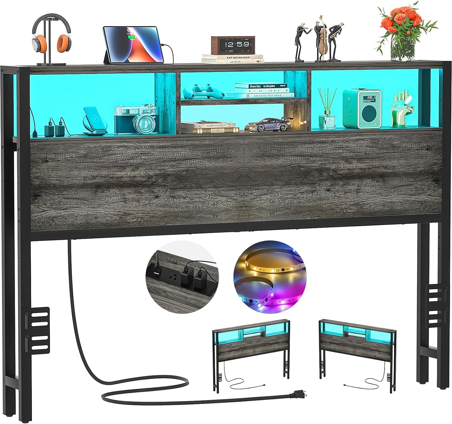 Homieasy Headboard for Queen Size Bed with Storage, Headboards with ...