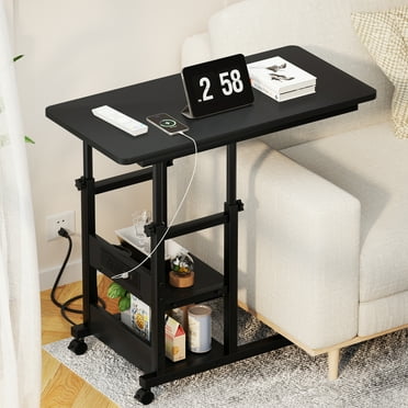 Accent Table C-shaped End Side Snack Living Room Bedroom Metal Black ...