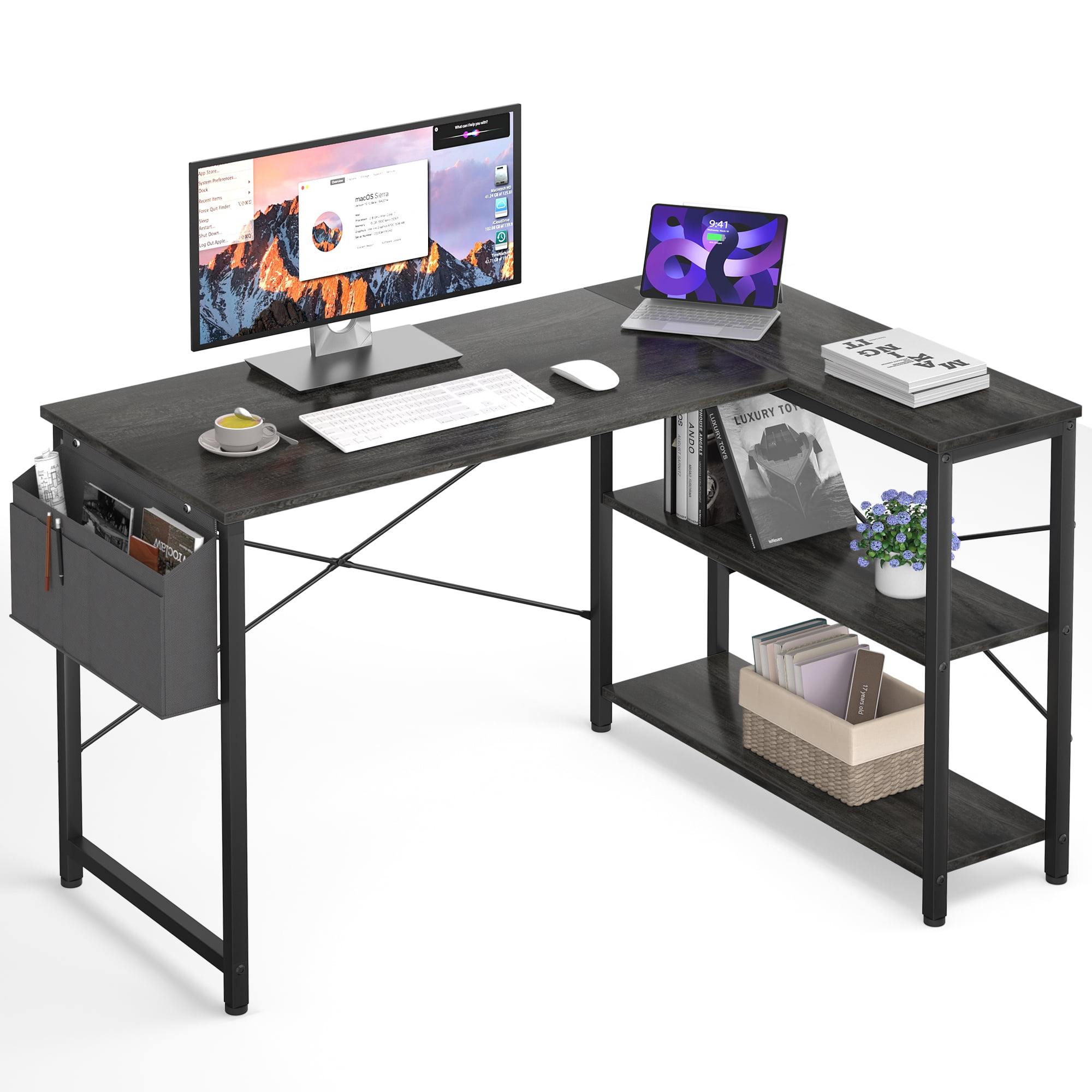 Homieasy L Shaped Desk, 47 Inch Reversible L-Shaped Computer Desk with ...