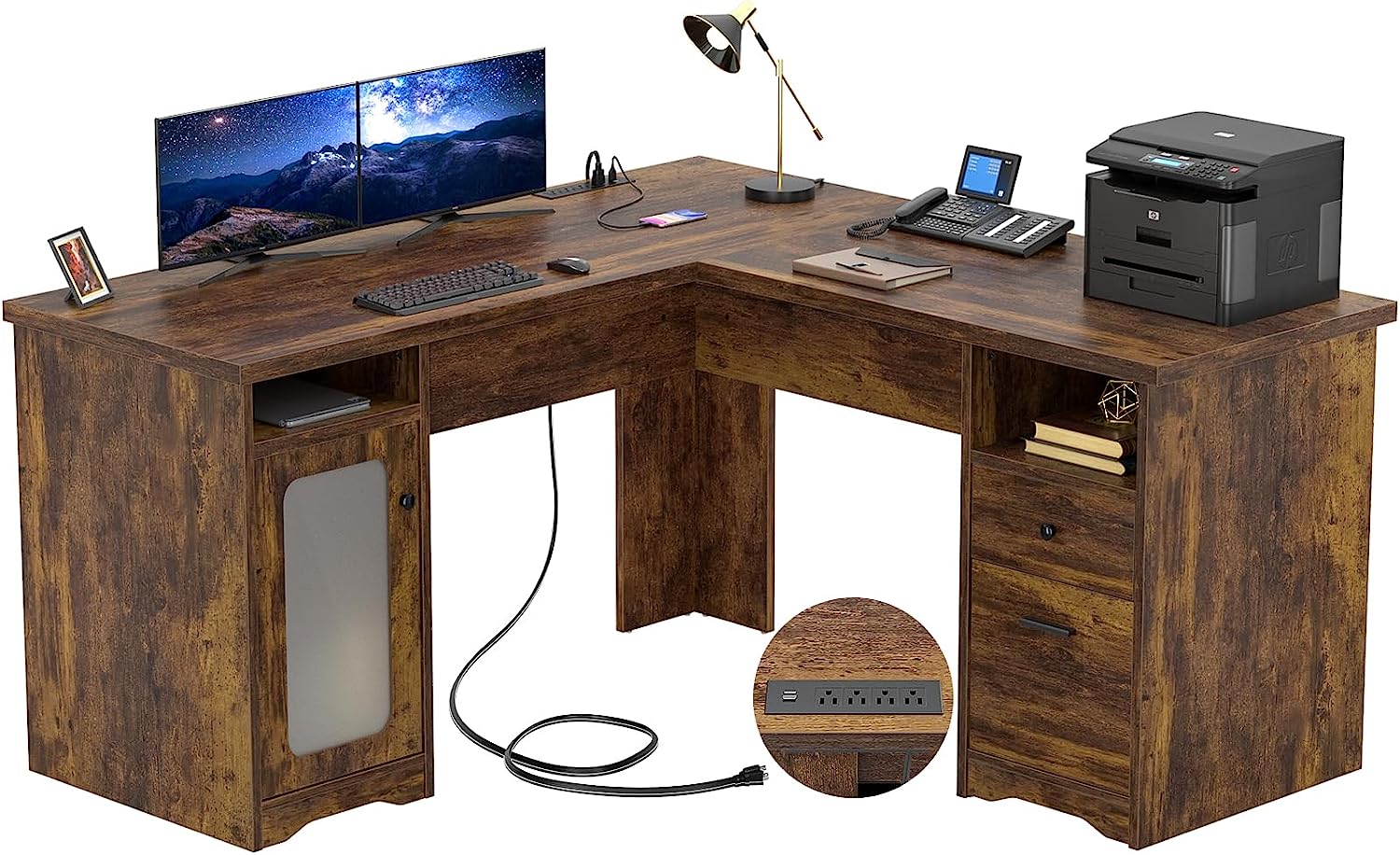 Tribesigns L-Shaped Computer Desk, 55 inches Executive Desk with File ...