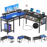 Homieasy Reversible L-Shaped Multi-function Computer Desk, Dual Tables ...