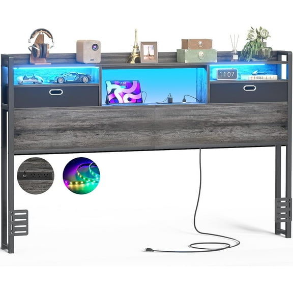 Homieasy Upholstered Headboard for Twin Size Bed Frame with Storage ...