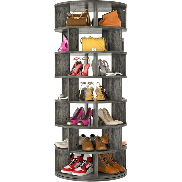 Homieasy Rotating Shoe Rack Tower, 7-Tier Spinning Shoe Rack 360 ...