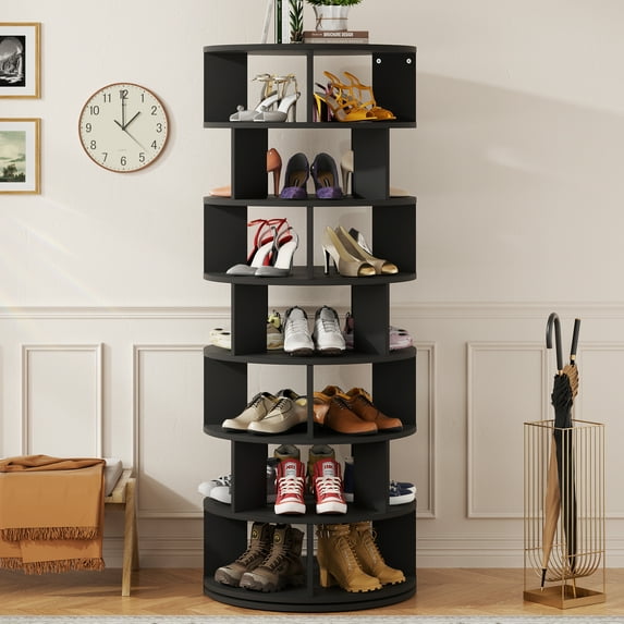 Homieasy Rotating Shoe Rack Tower, 7-Tier Spinning Shoe Rack 360 ...