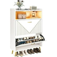 Montauk 16 Pair Revolving Shoe Storage Rack Carousel, White Wood ...