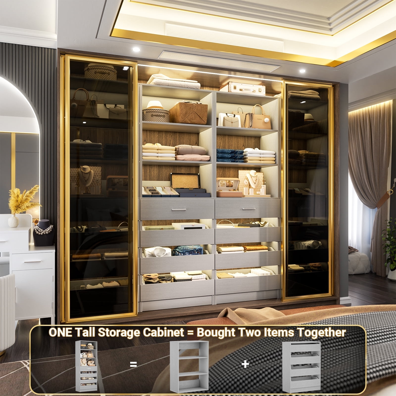 Homieasy Space-Saving Modular Closet Organizer System with 4 Drawers ...