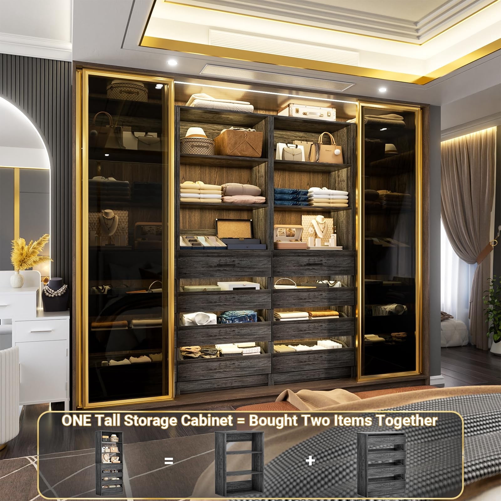 Homieasy Space-Saving Modular Closet Organizer System with 4 Drawers ...