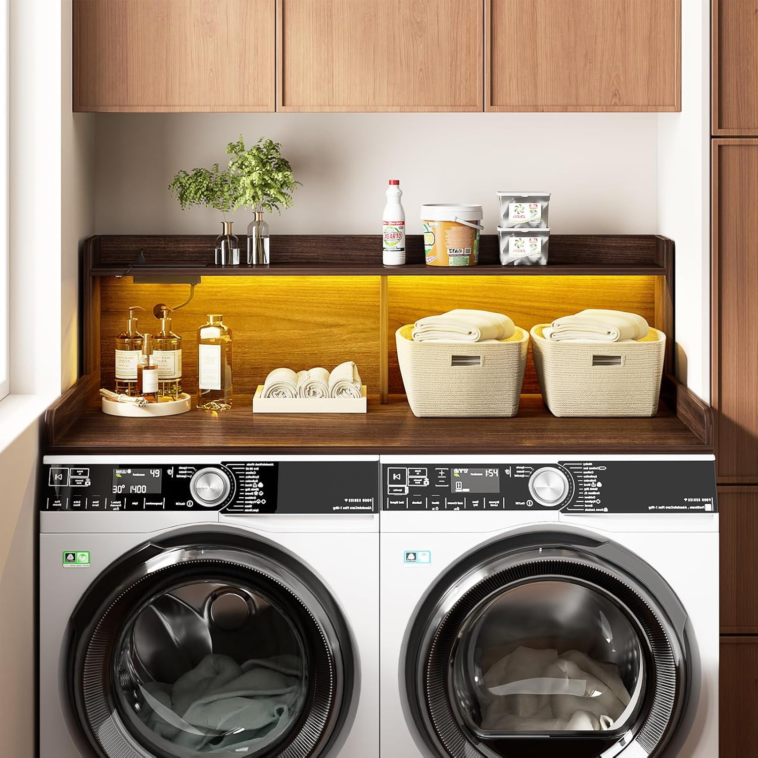 Homieasy Washer and Dryer Countertop, 2-Tier Laundry Countertop Cover ...