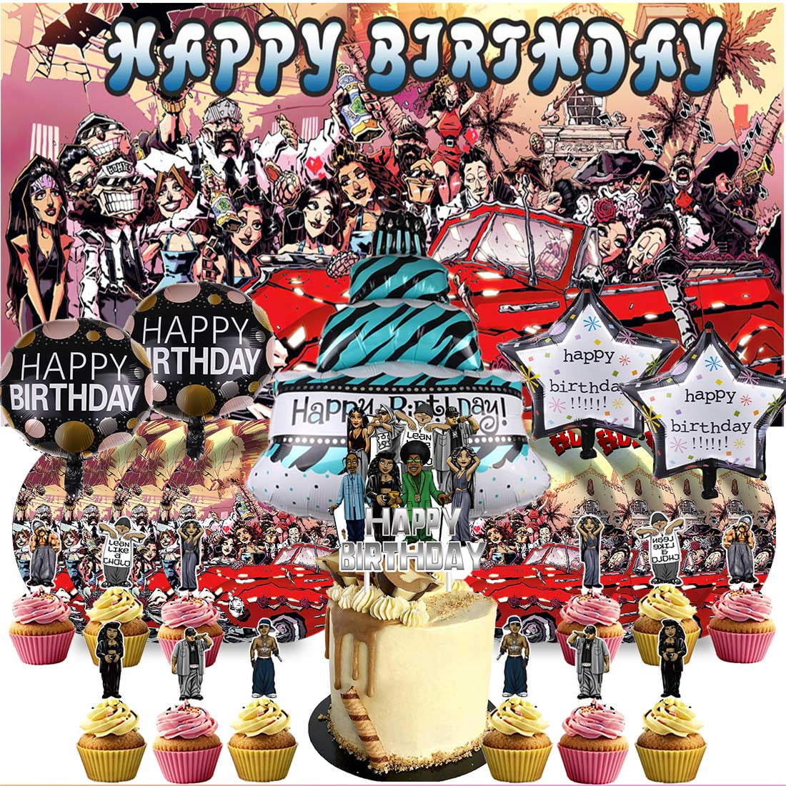 Homies Supplies Plates Decoration Backdrop Banner Birthday Decor ...