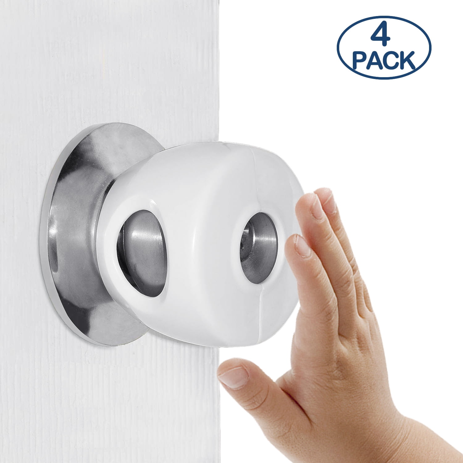 Furrygo 4 Pack White Childproof Door Knob Covers - Safety Locks for ...