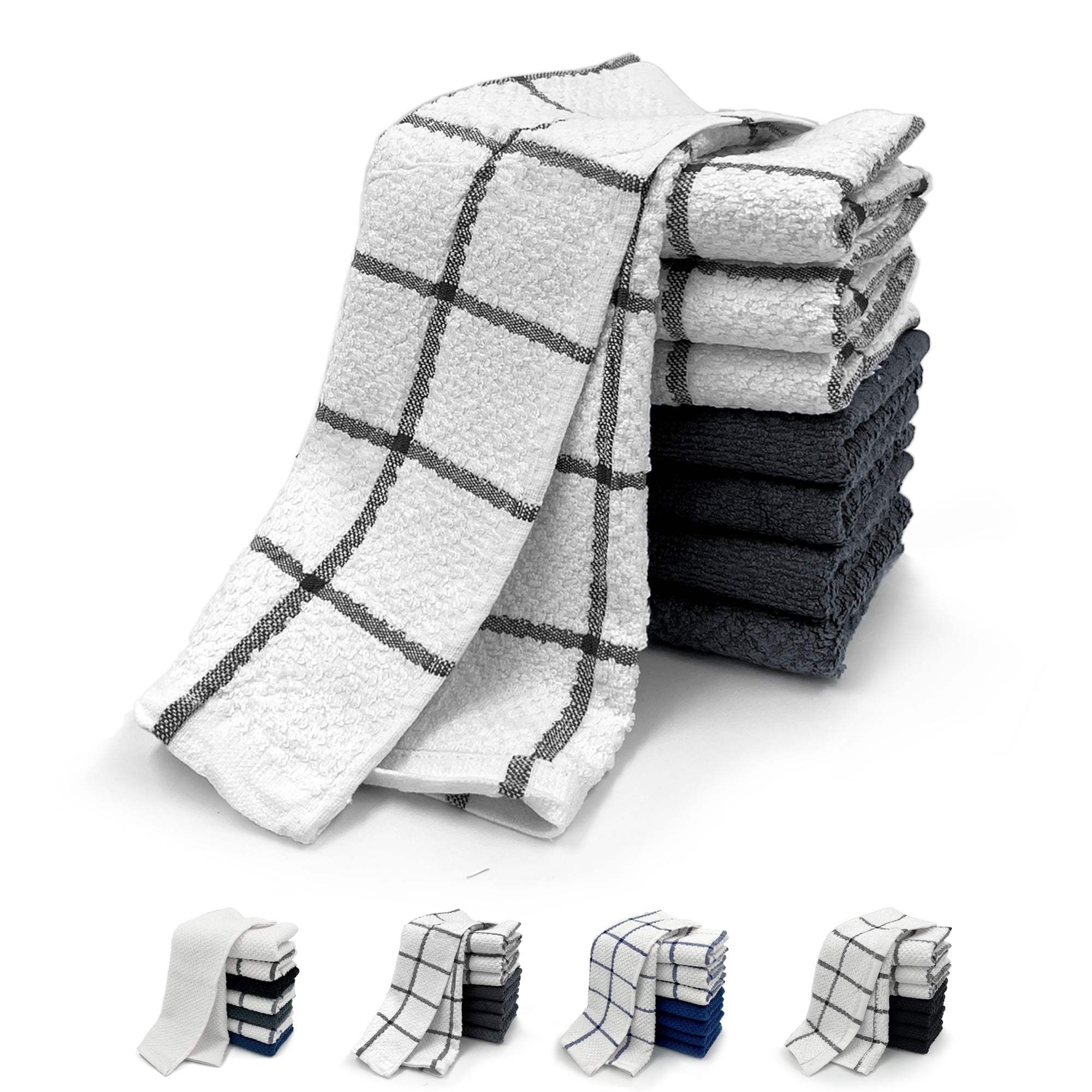 Homieway 8 Pack Cotton Dish Cloths for Washing Dishes, Super Soft and ...