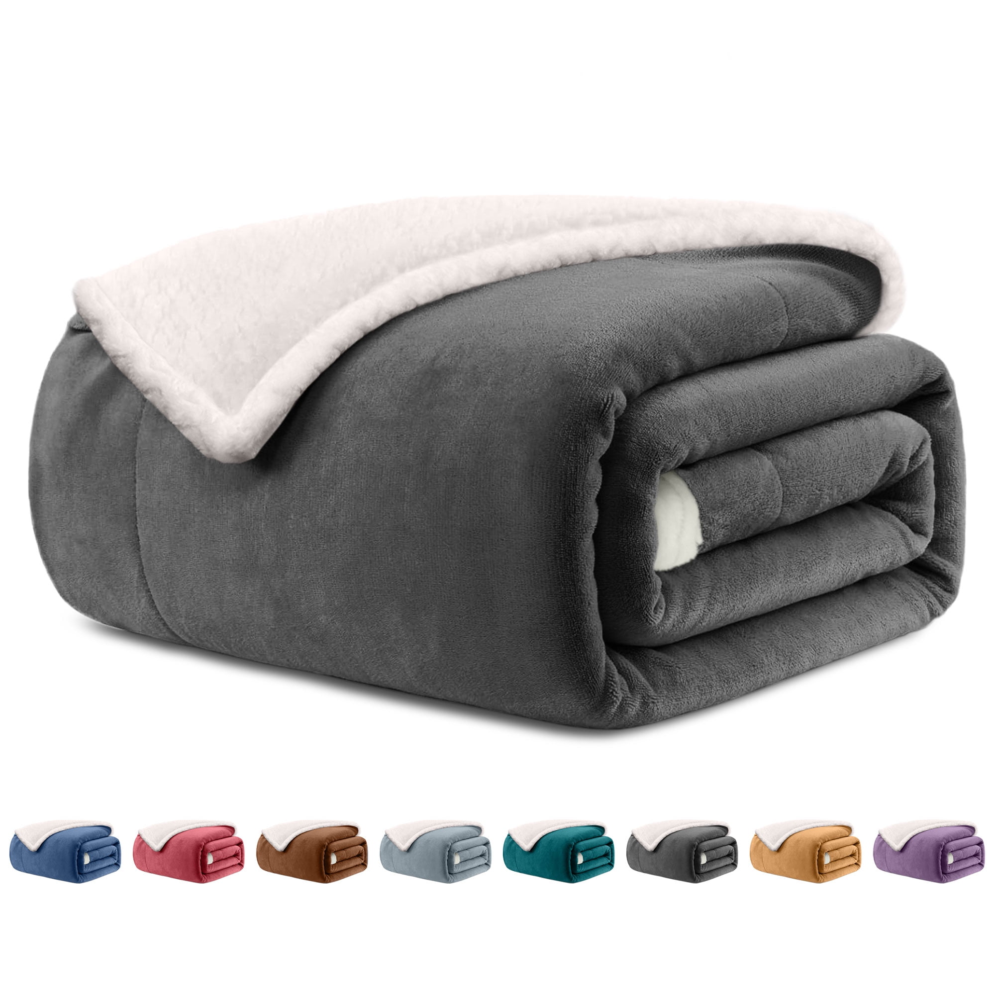 Homieway Dark Gray Sherpa Blankets, Kids Size Fleece Throw Blankets ...