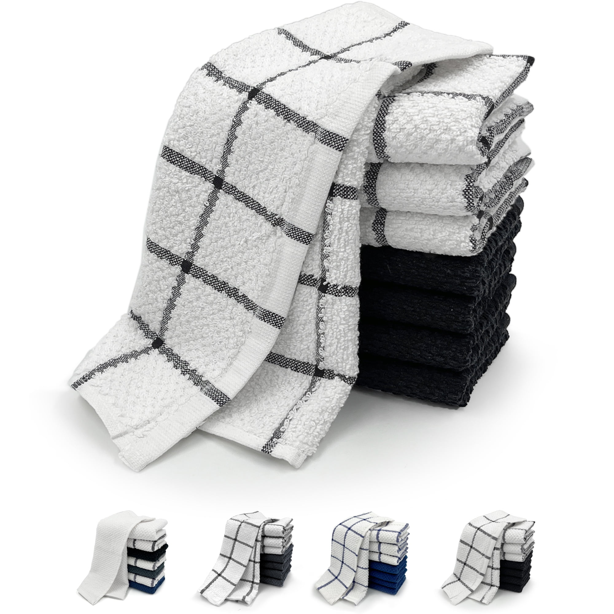Homieway 8 Pack Cotton Dish Cloths for Washing Dishes, Super Soft and ...