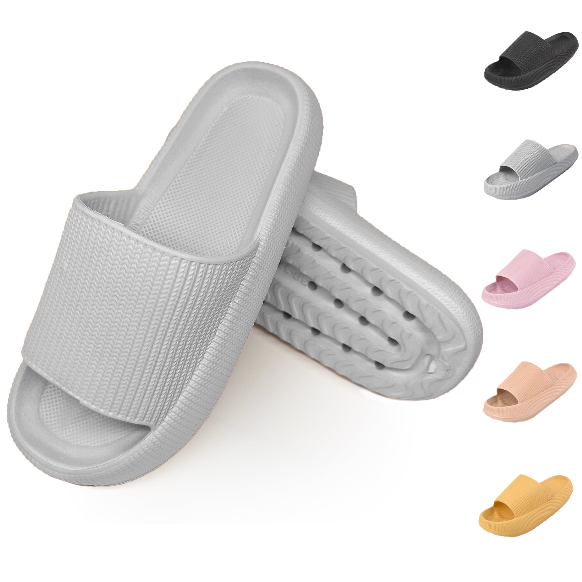 Homieway Gray Sandals for Women and Men,Non-Slip Bathroom Shower ...