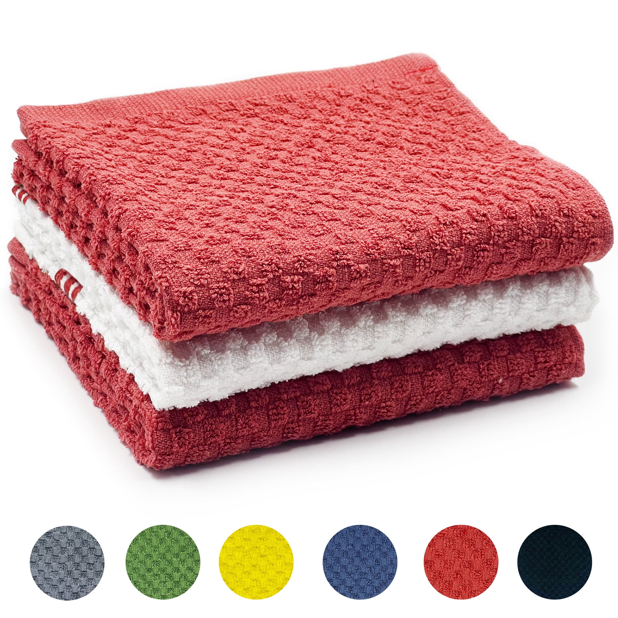 Homieway 3 Pack Kitchen Towels, 100% Cotton Dish Cloths, 15x25 Inch ...