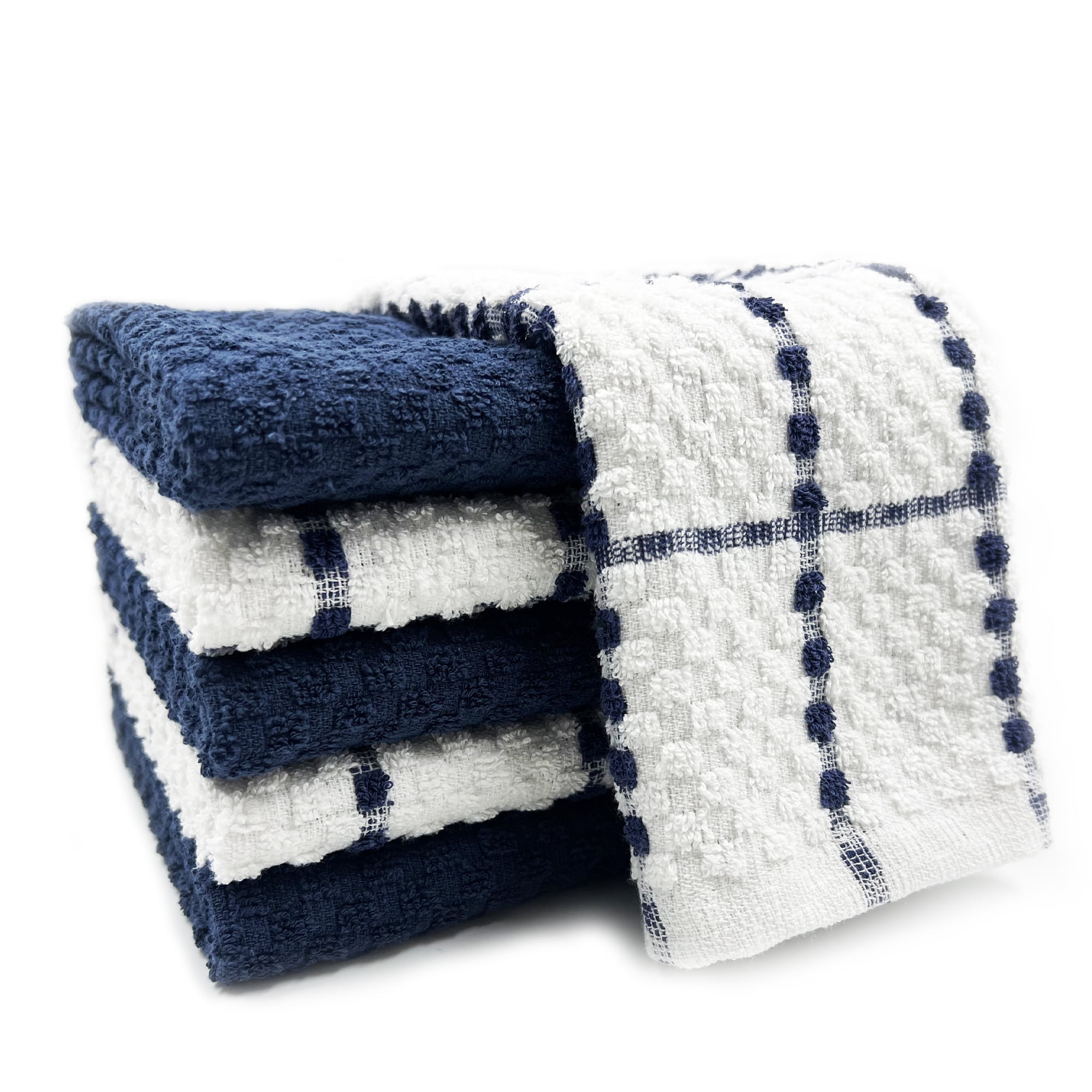 100% Cotton Terry Kitchen Towels, 6 Pack Dish Cloths for Washing Dishes ...