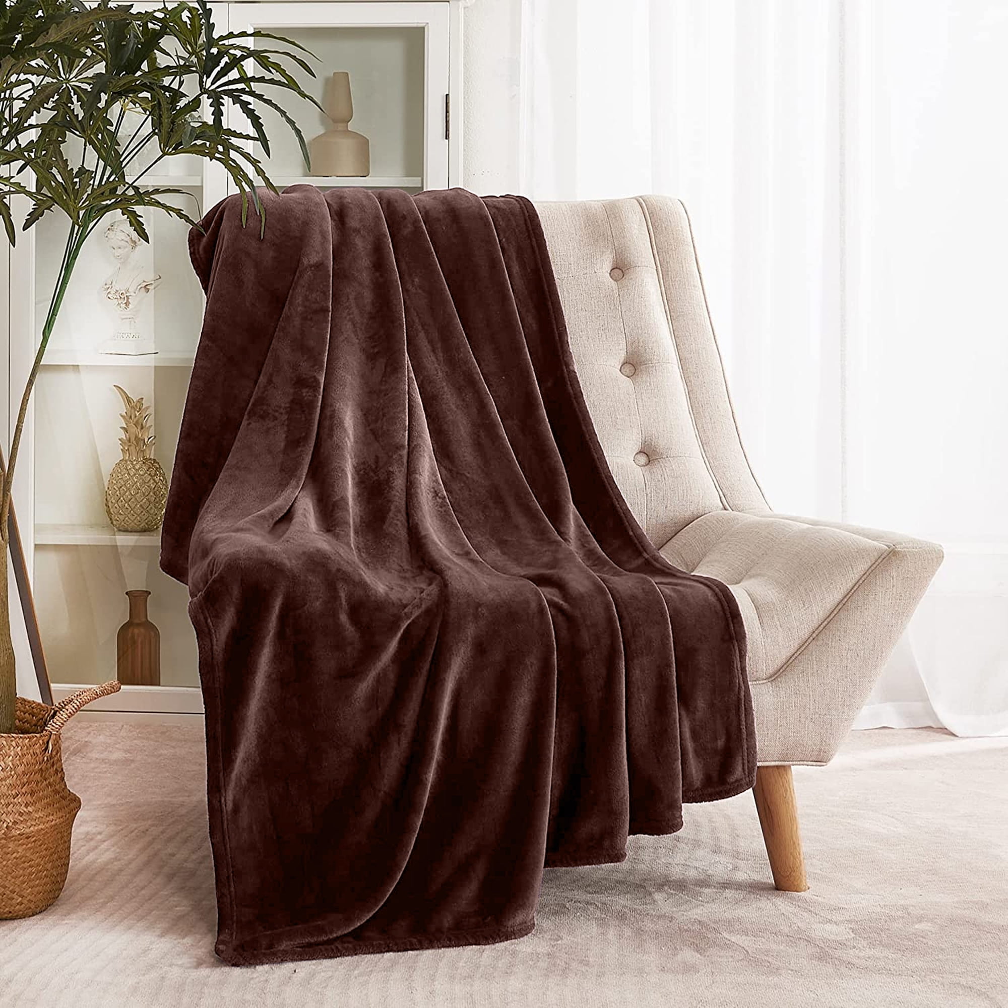 Homieway Large Coffee Bed Blankets,Soft Throw Size Blanket for Sofa ...