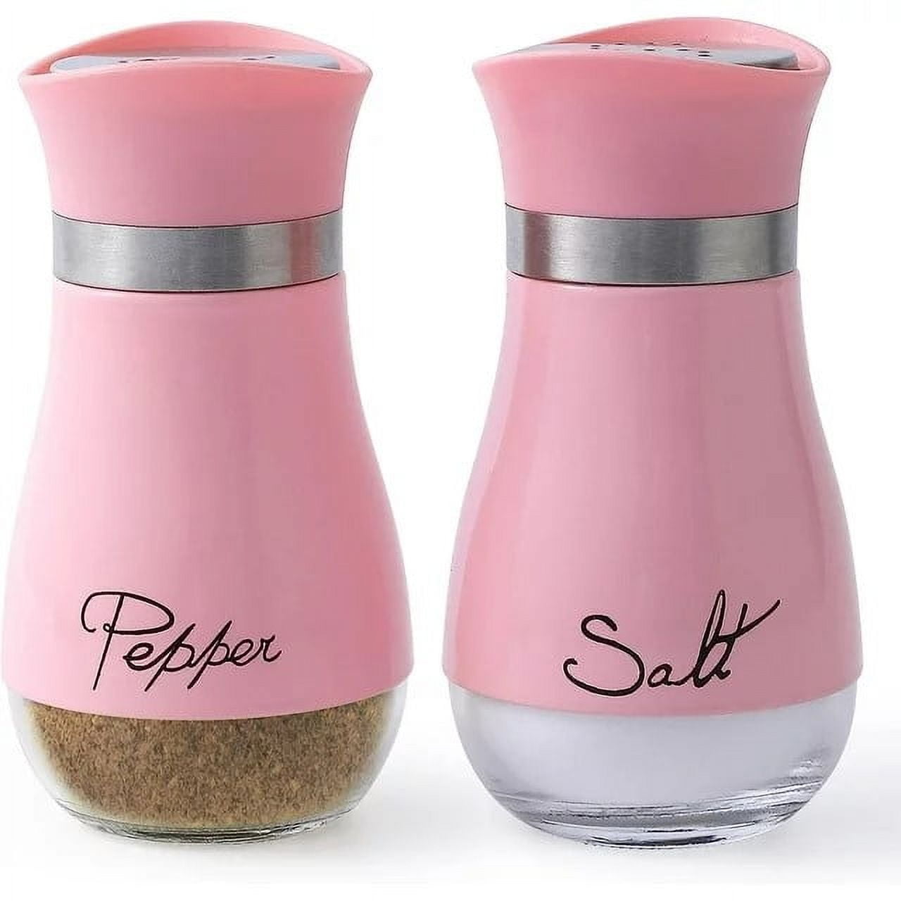 Homieway Salt and Pepper Shakers Set, Glass Bottom Salt Shaker with ...