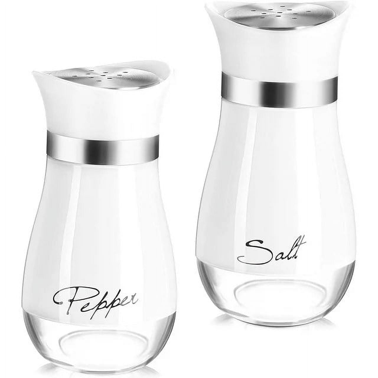 Homieway Salt and Pepper Shakers Set, Glass Bottom Salt Shaker with ...