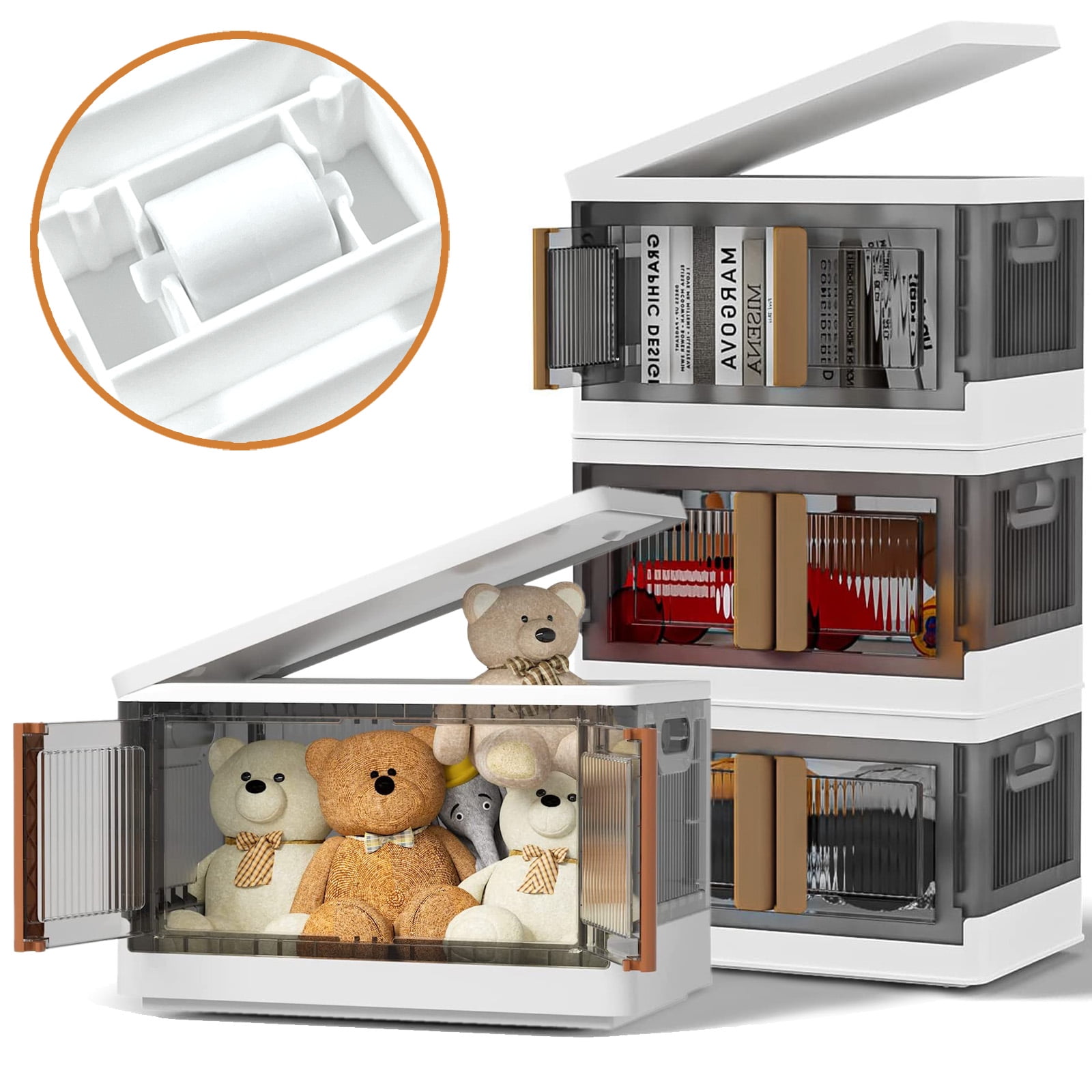 Homieway Storage Bins with Lids, Plastic Storage Bins for Closet ...